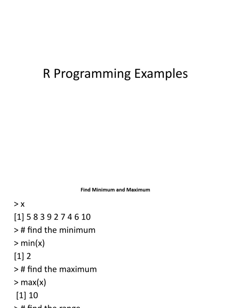 R Programming Examples | PDF | Arithmetic | Computer Programming