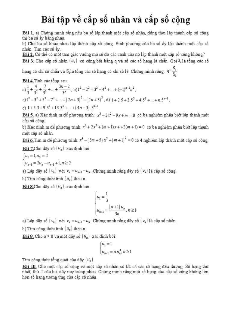 Cap So Cong Cap So Nhan | PDF