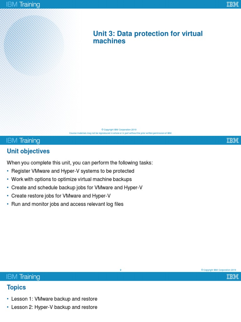 IBM TSM Spectrum Protect Unit 3 Data Protection For Virtual Machines ...