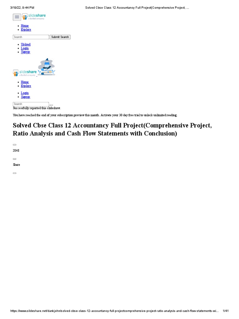 Solved Cbse Class 12 Accountancy Full Project (Comprehensive Project | PDF