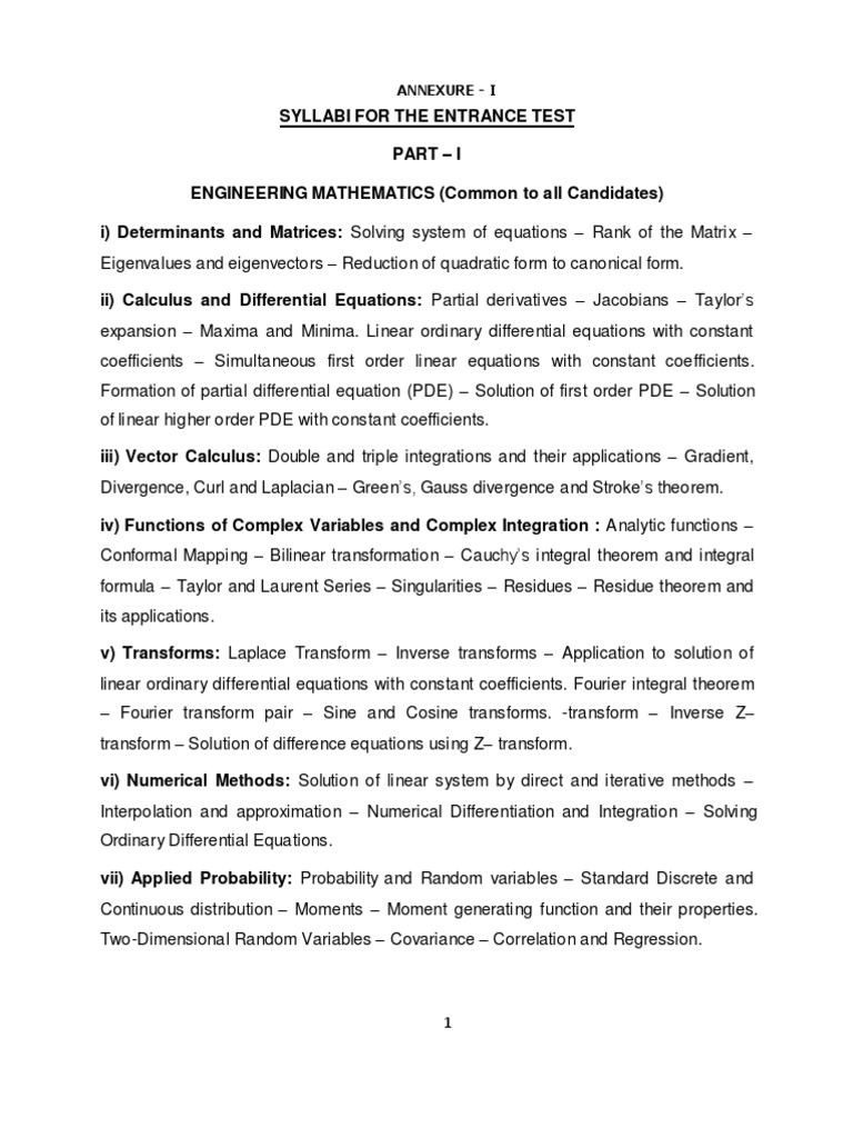 EB Syllabus | PDF | Partial Differential Equation | Ordinary ...