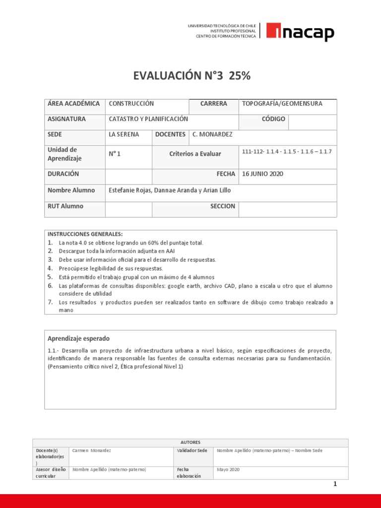 Eval 3 Catastro | PDF