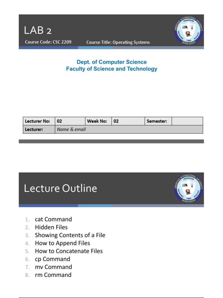 Ubuntu Operating System Lab Lecture 2 | PDF | Computer File | Directory ...