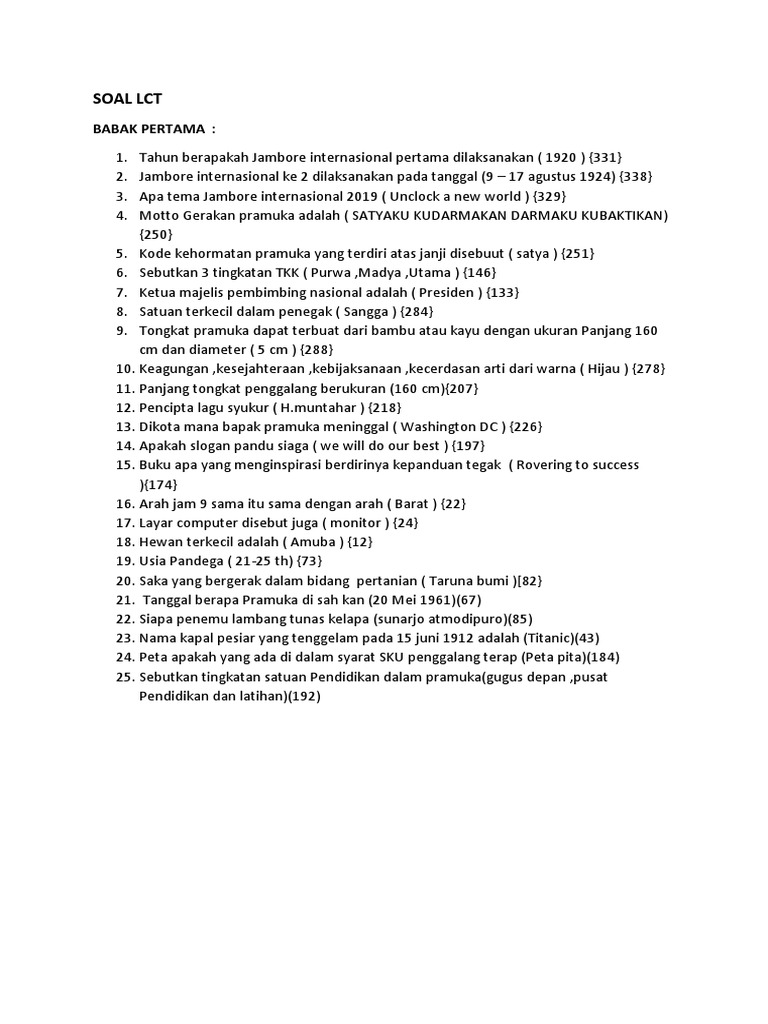 Soal LCT | PDF