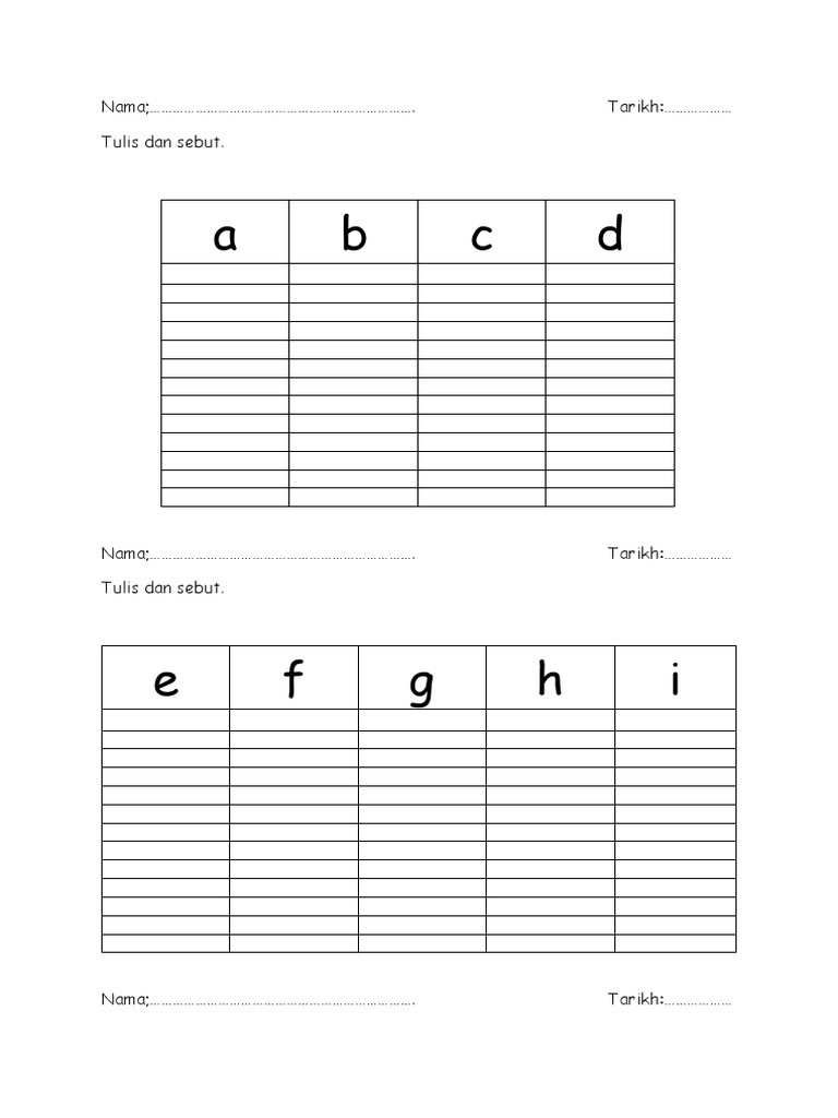 Tulis Huruf A-Z | PDF