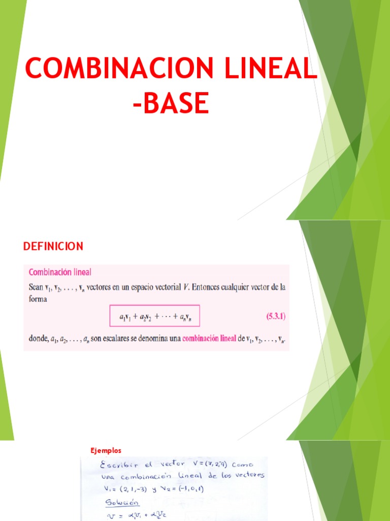 Combinacion Lineal - Independencia Lineal 2 | PDF