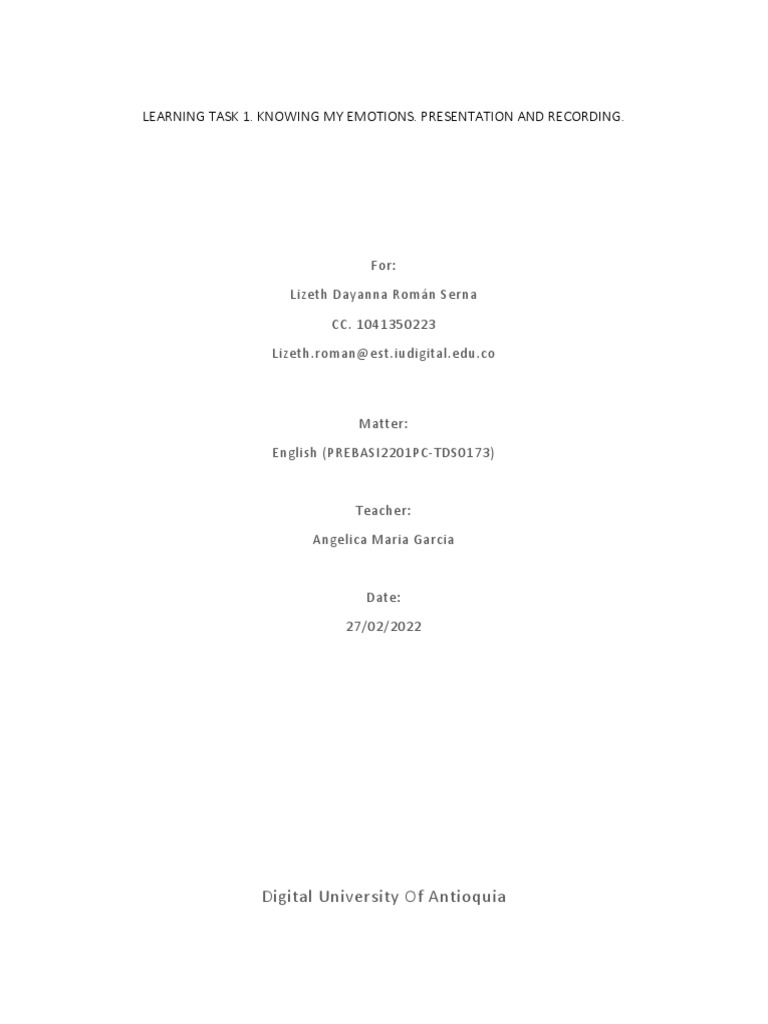 Learning Task 1 | PDF