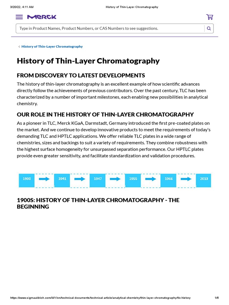History of Thin-Layer Chromatography | PDF
