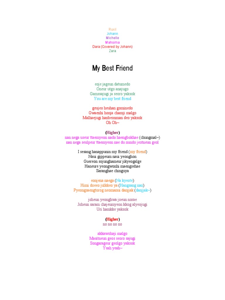 Best Friend Forever Anthem | PDF