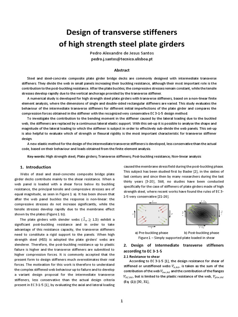 Extended Abstract Design of Transverse Stiffeners of High Strength ...