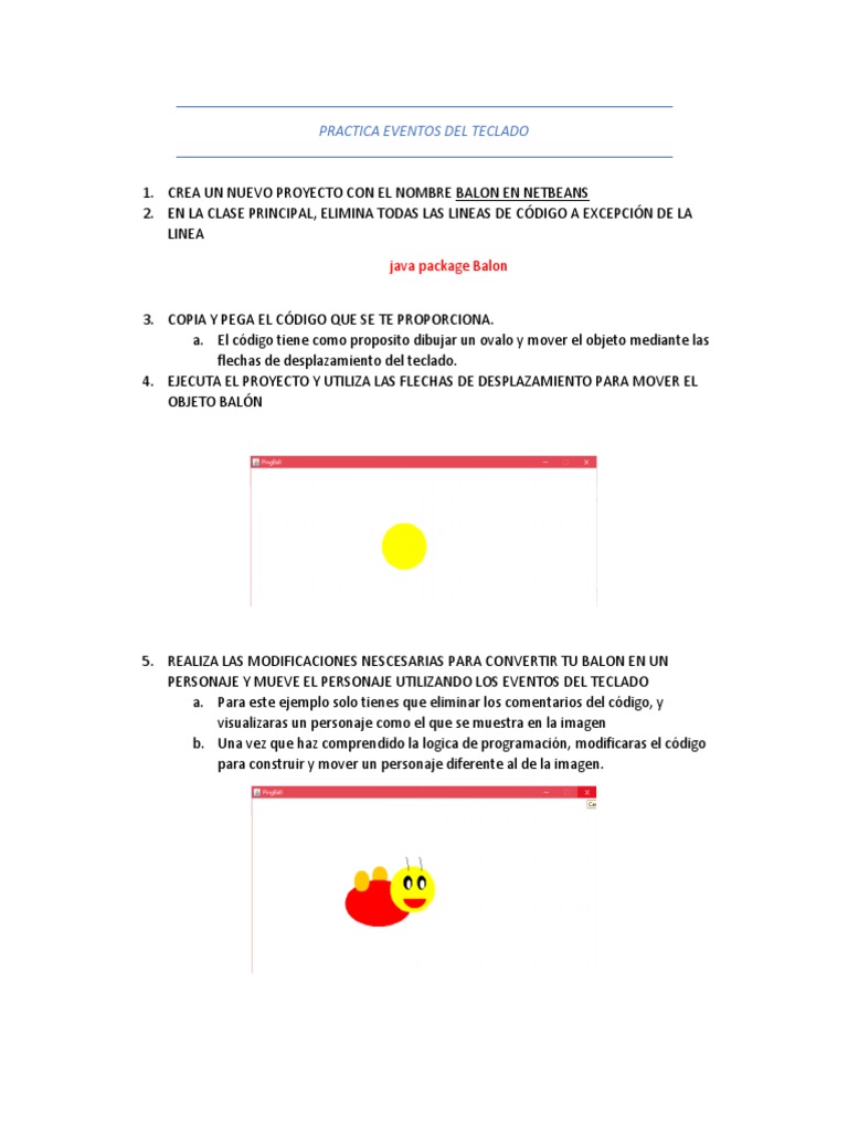 Practica Eventos Del Teclado | PDF | Java (lenguaje de programación ...