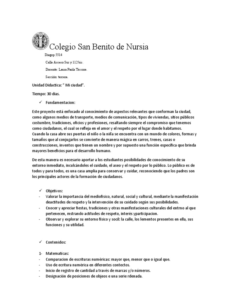 Unidad Didactica Mi Ciudad | PDF | Ciencias sociales