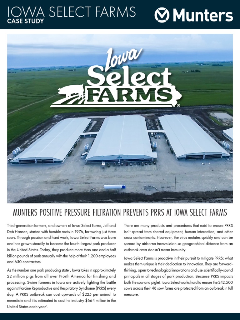 Munters Positive Pressure Filtration Prevents Prrs at Iowa Select Farms ...