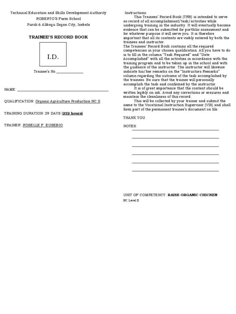 Trainees Record Book | PDF