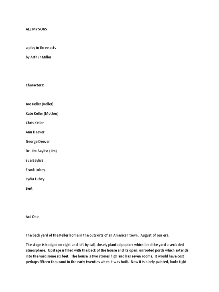 All My Sons Script | PDF