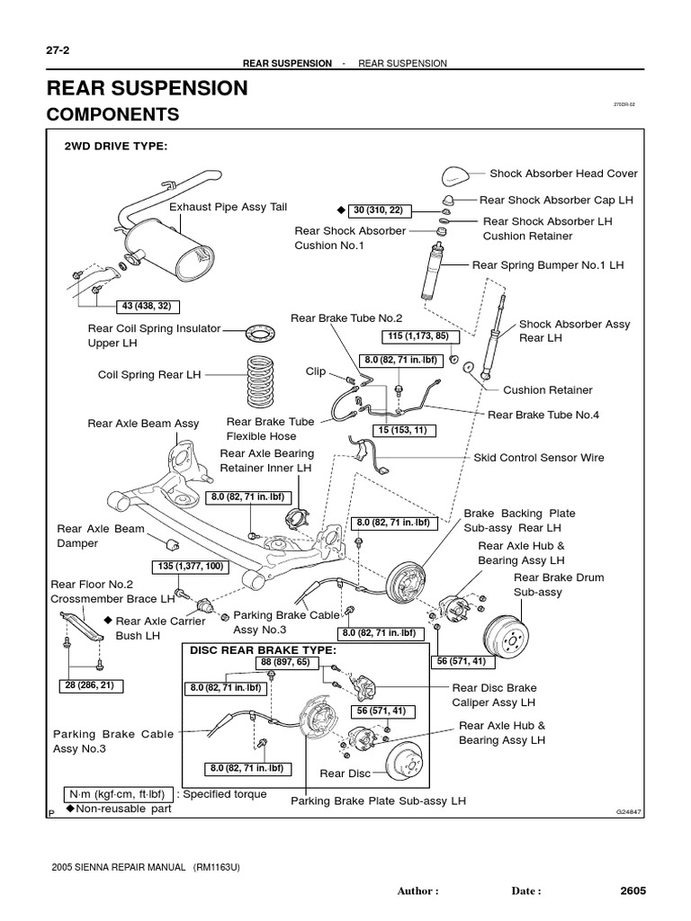 Rear suspension components and torque specifications | PDF | Axle ...