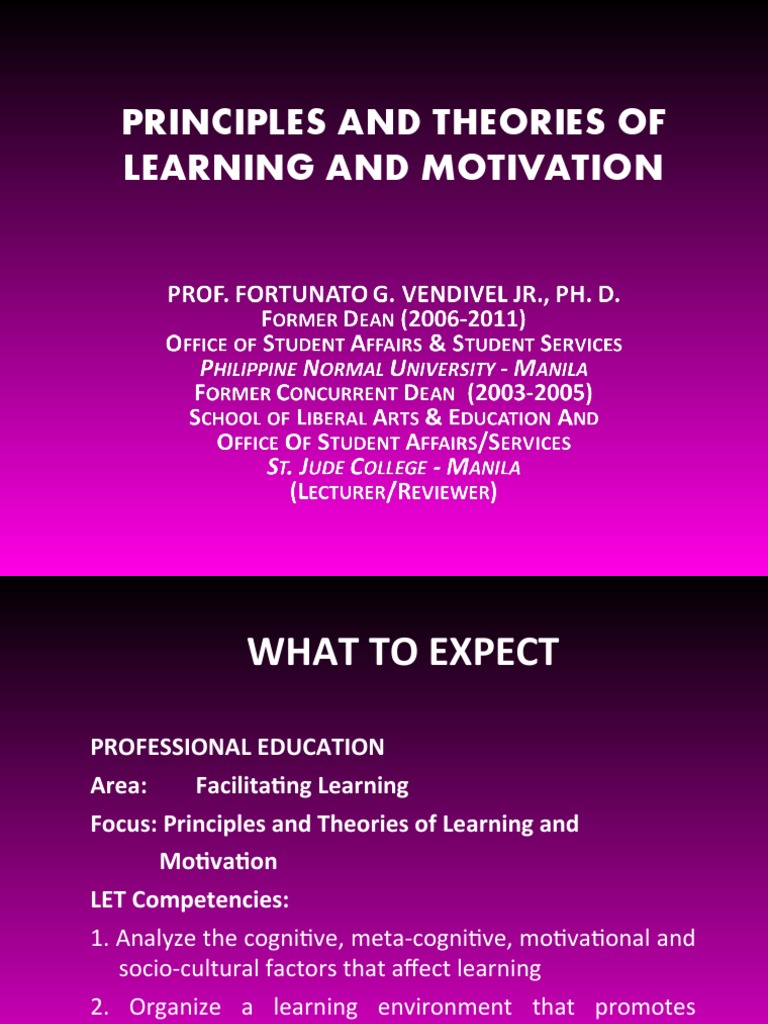 Learning and Motivation Theories Overview | PDF | Memory | Classical ...