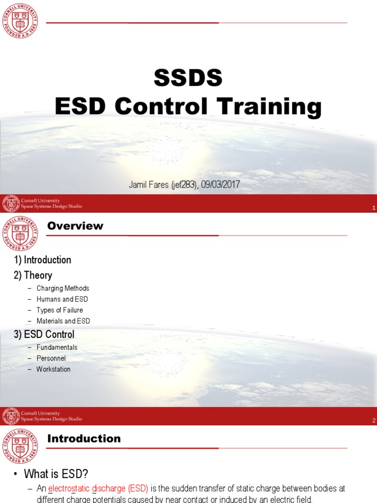 Ssds ESD Control Training: Jamil Fares (Jef283), 09/03/2017 | PDF ...