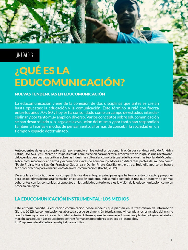 WWF - Ud03 - Tema01 - Lectura02 - Que Es Educomunicación | PDF | Aprendizaje | Internet