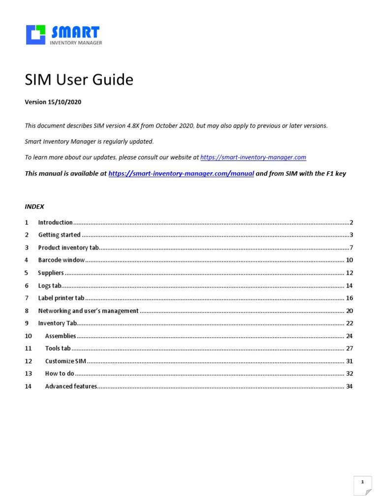 Smart Inventory Manager Manual | PDF