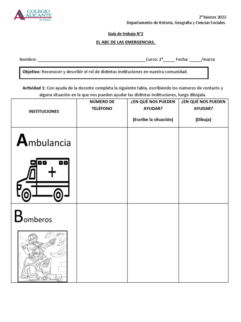 Guía N°2, Clase 4, EL ABC DE LAS EMERGENCIAS | PDF