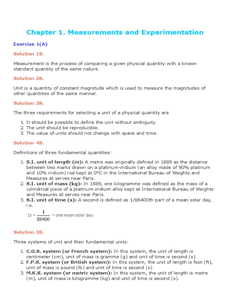 Selina Concise Physics Solutions Class 9 Chapter 1 Measurements and ...