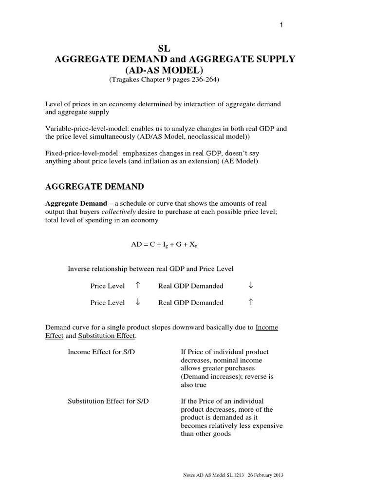Understanding the AD-AS Model | PDF | Supply (Economics) | Aggregate Demand
