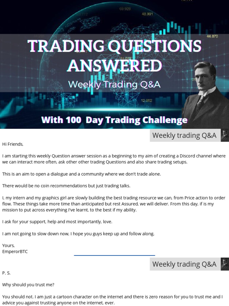 Trading Questions Answered | PDF | Market (Economics) | Day Trading