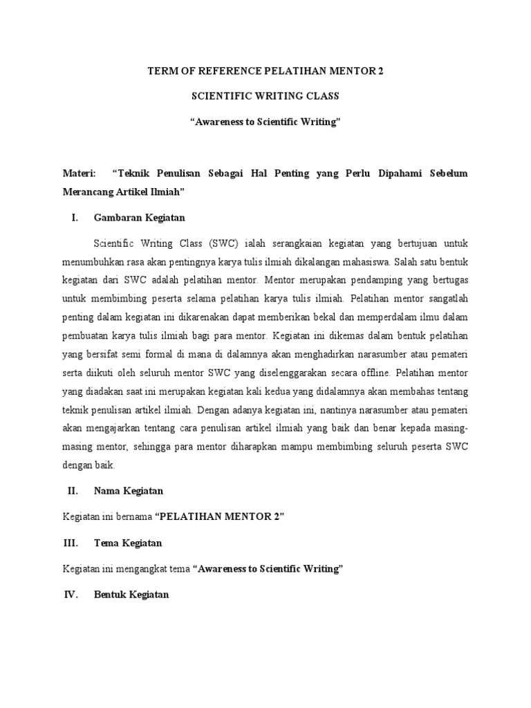 Pelatihan Teknik Penulisan Ilmiah | PDF