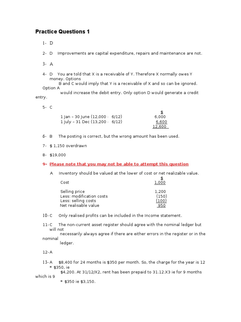 Answers To Extra Questions | Download Free PDF | Debits And Credits ...