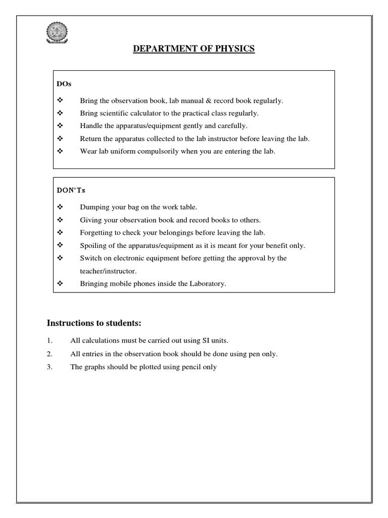 Physics Lab Manual | PDF | Laser | Diffraction