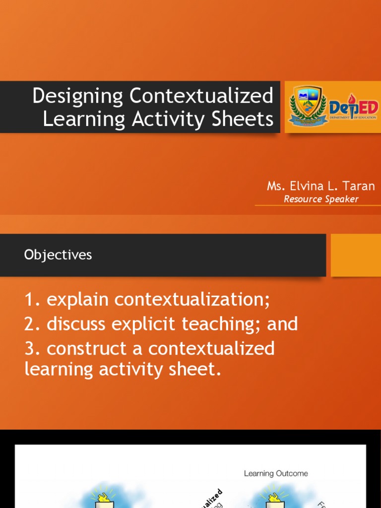 Designing Contextualized Learning Activity Sheets | PDF