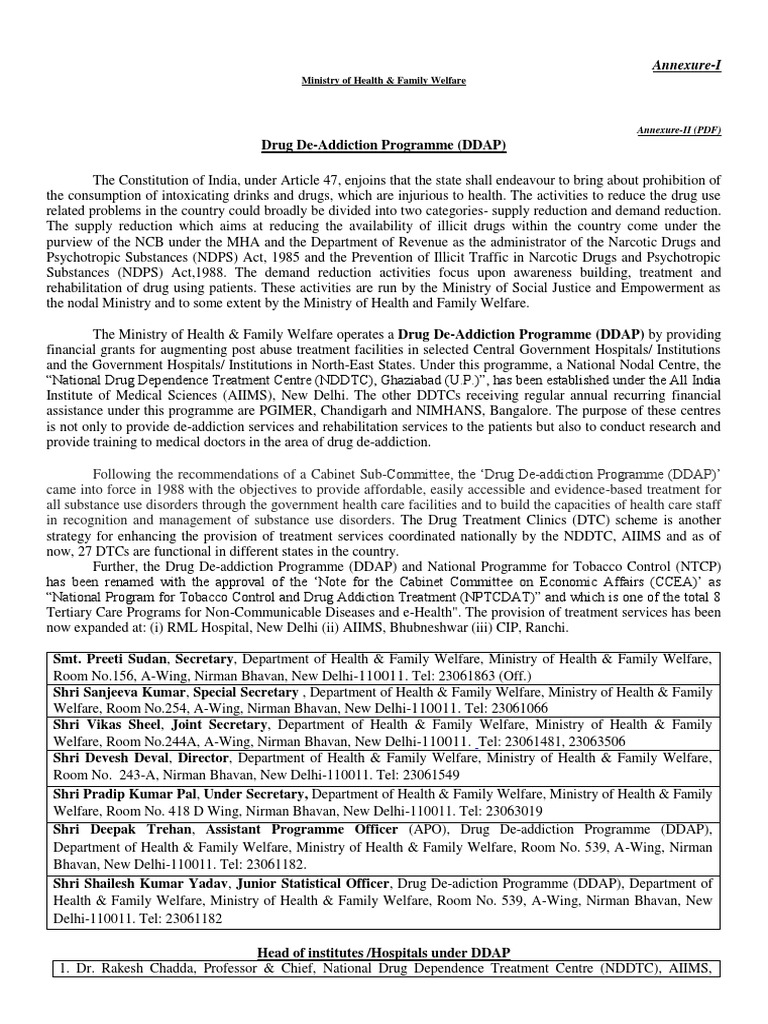 Drugs Deaddiction Programme | PDF | Drugs | Substance Abuse