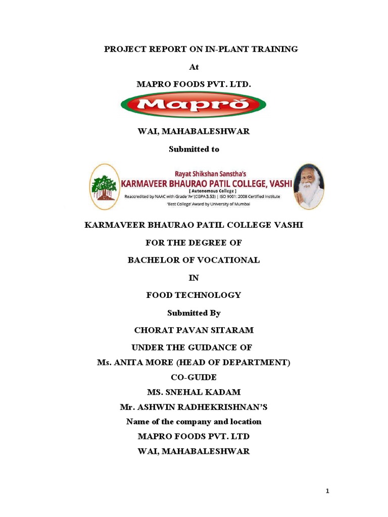 Pavan Mapro Project Report-WPS Office | PDF | Plastic | Fat