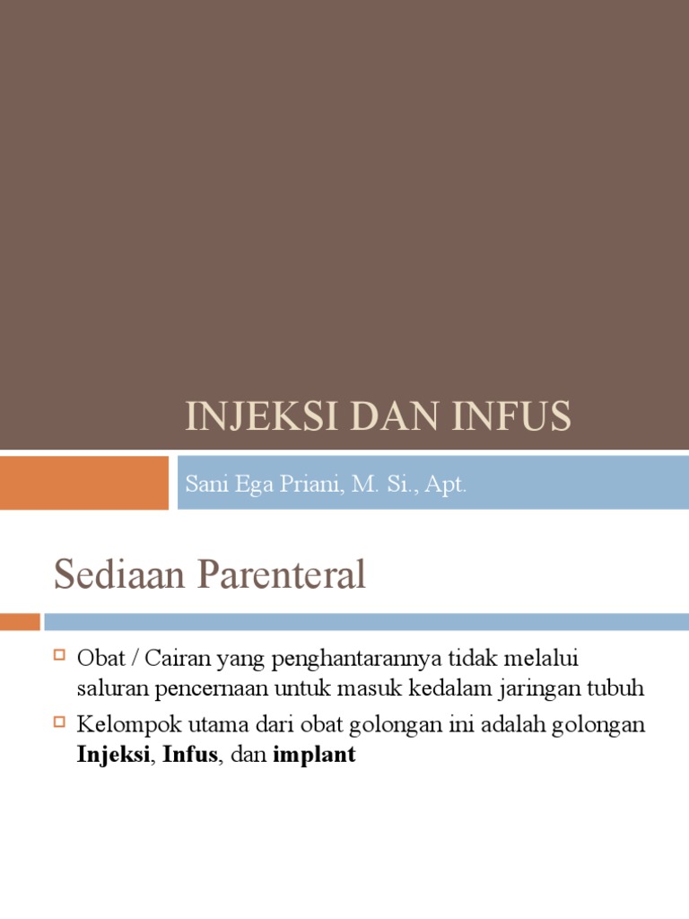 Injeksi Dan Infus | PDF