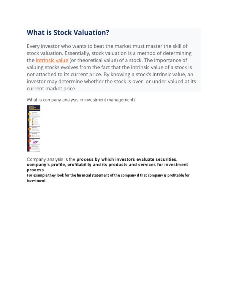 What Is Stock Valuation | PDF