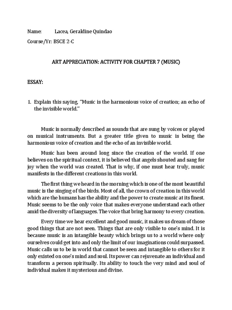 Music Essay | PDF
