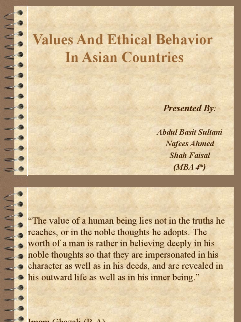 VALUES and Ethical Behavior in Asian Countries | PDF | Value (Ethics ...