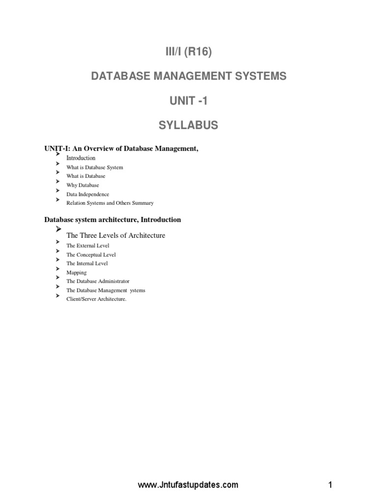 DBMS-UNIT-1 R16 (Ref-2) | PDF | Databases | Relational Database