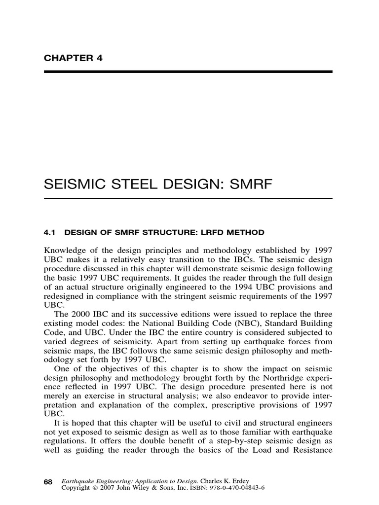 Seismic Steel Design Smrf | PDF | Beam (Structure) | Strength Of Materials