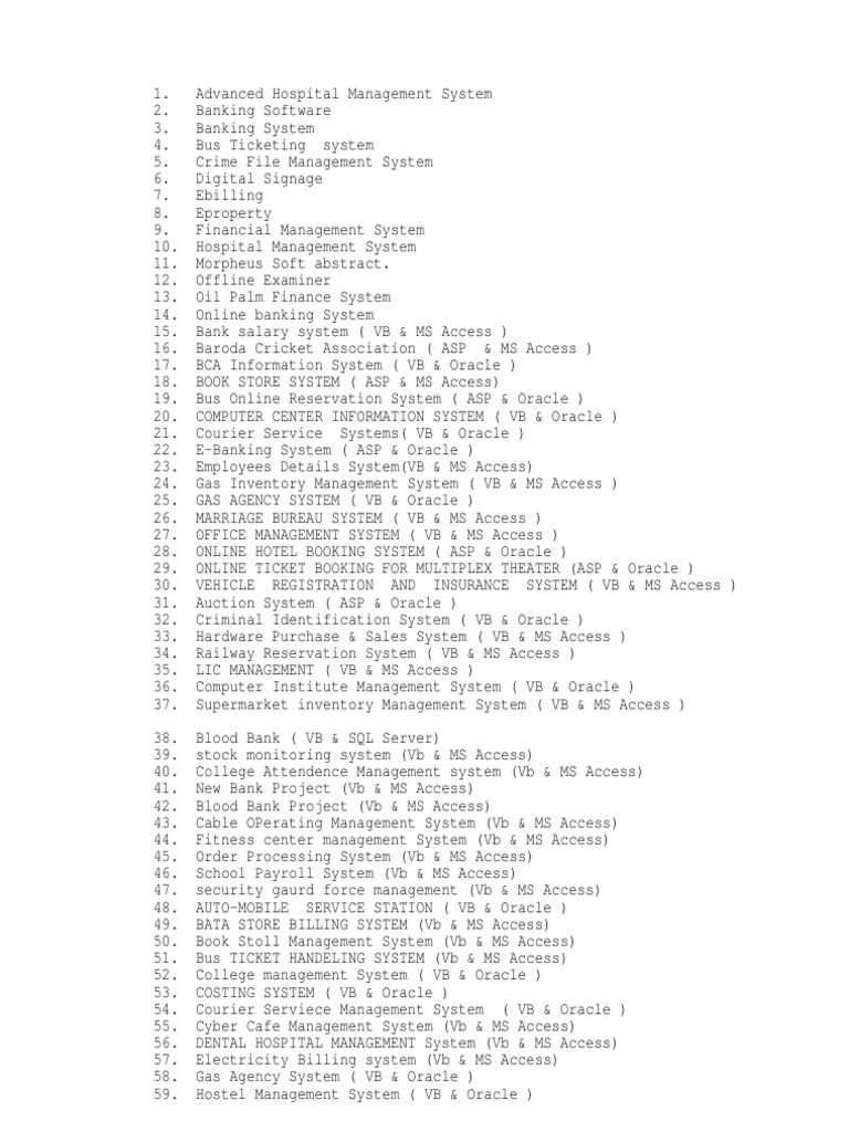 VB List | PDF | Microsoft Access | Oracle Database