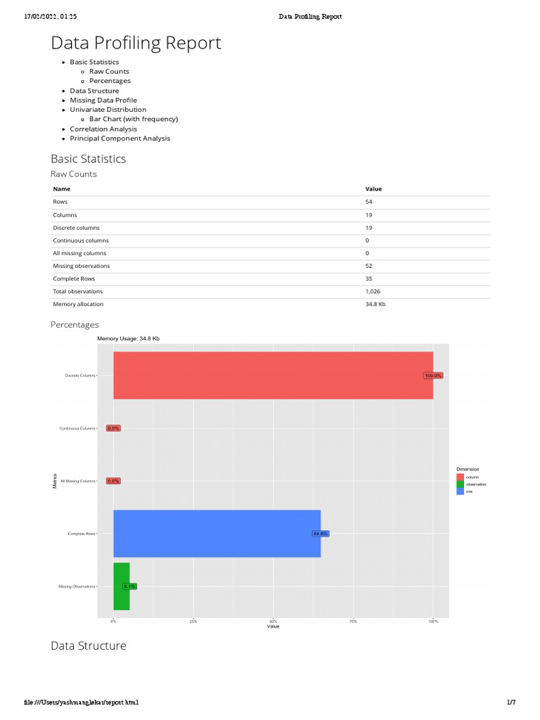 Data Profiling Report | Download Free PDF | Statistics | Data