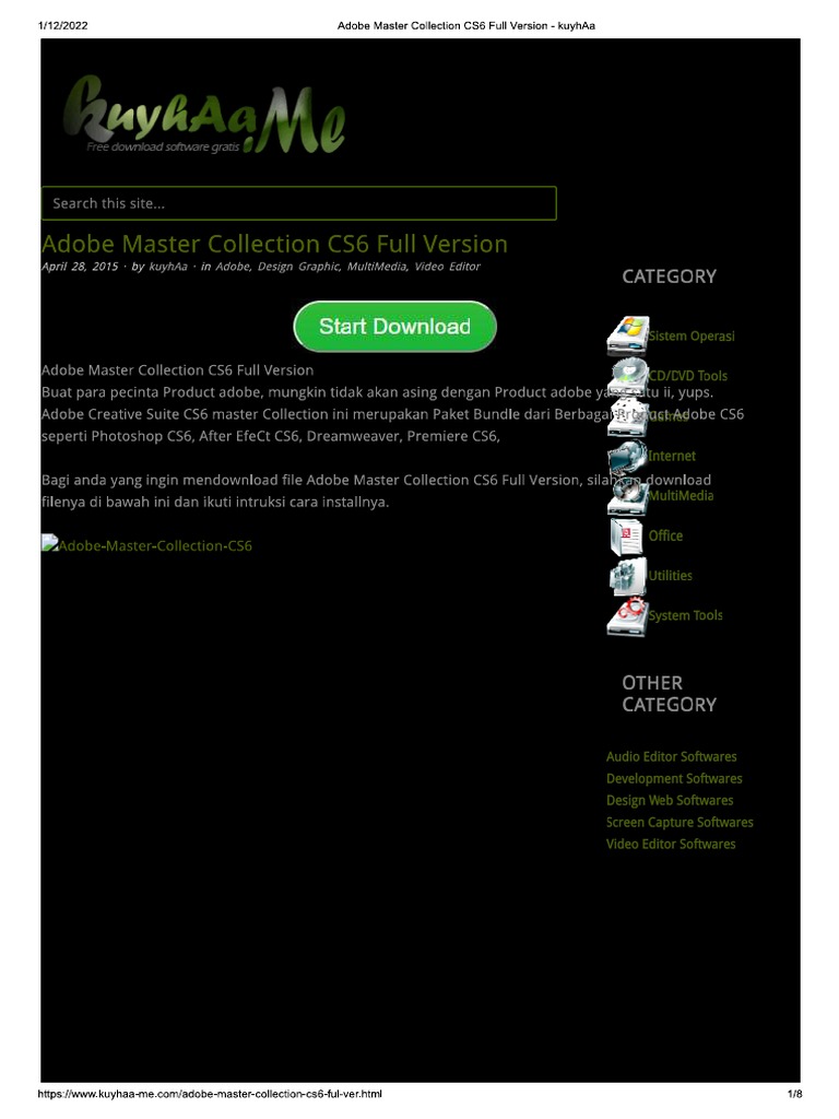 Adobe Master Collection CS6 Full Version - Kuyhaa | PDF