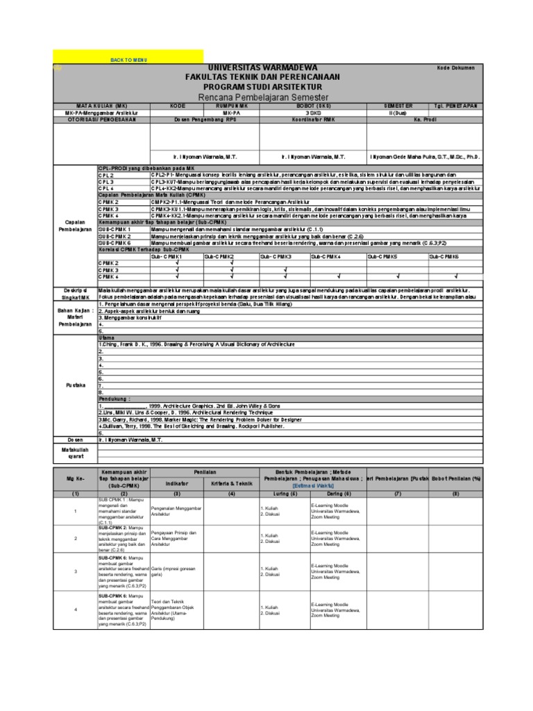 RPS - Menggambar Arsitaktur | PDF