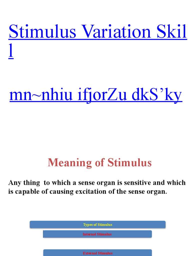 Stimulas Variation Skill | PDF | Gesture | Teachers