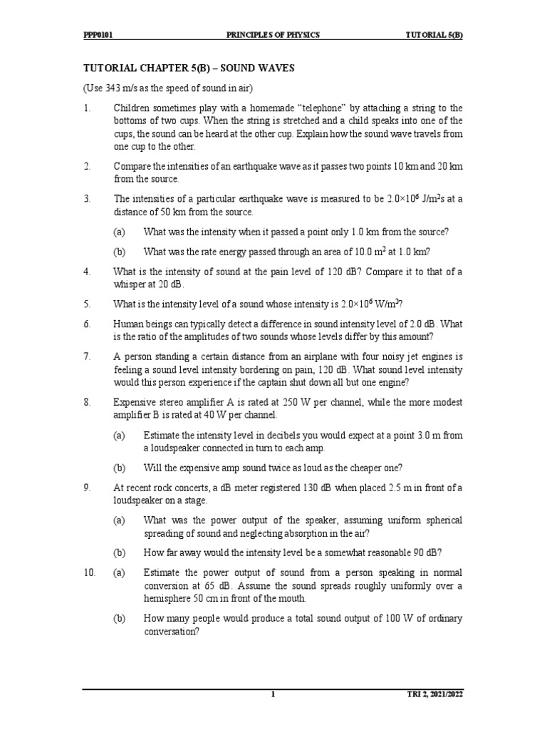 Sound Wave Calculations and Speed of Sound Problems | PDF | Loudspeaker ...