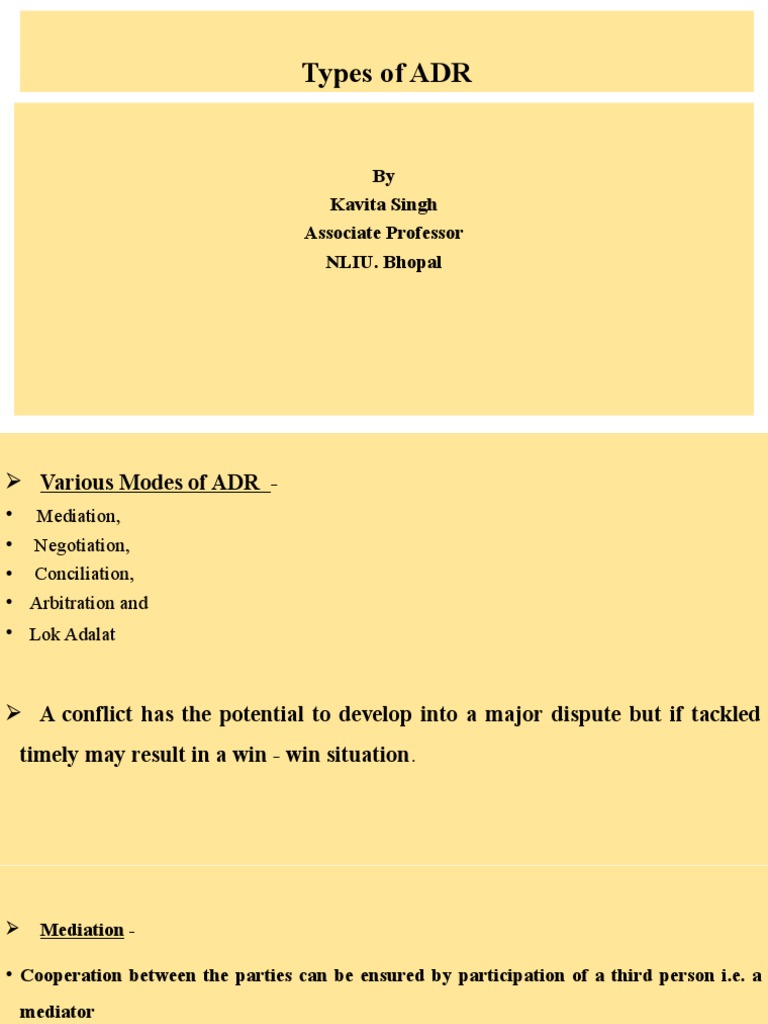 L5 Types of ADR | PDF | Mediation | Negotiation