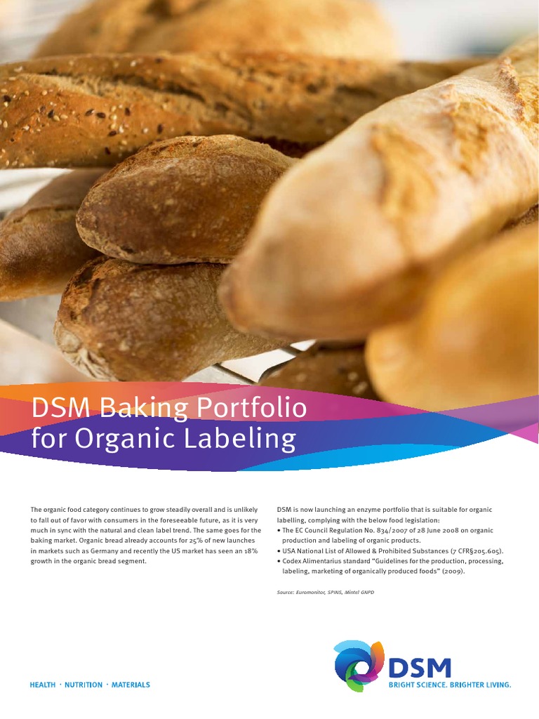 DSM - Baking - Portfolio - Organic | PDF | Foods | Dough