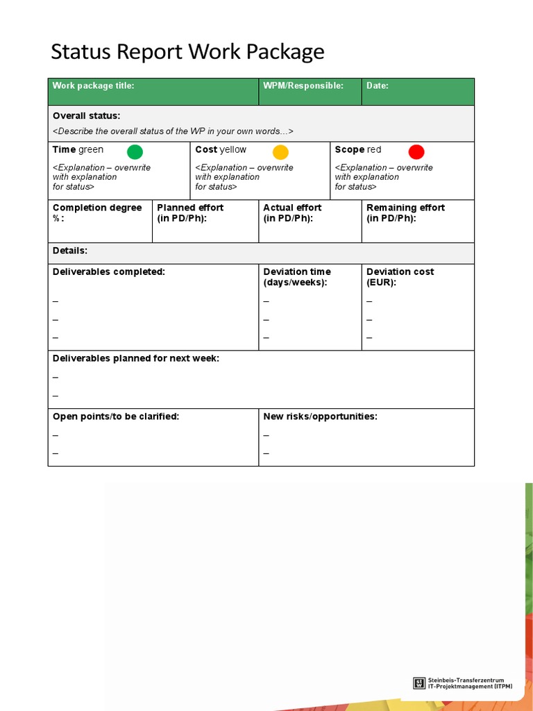 Status Report Work Package Template - V2.0 | PDF
