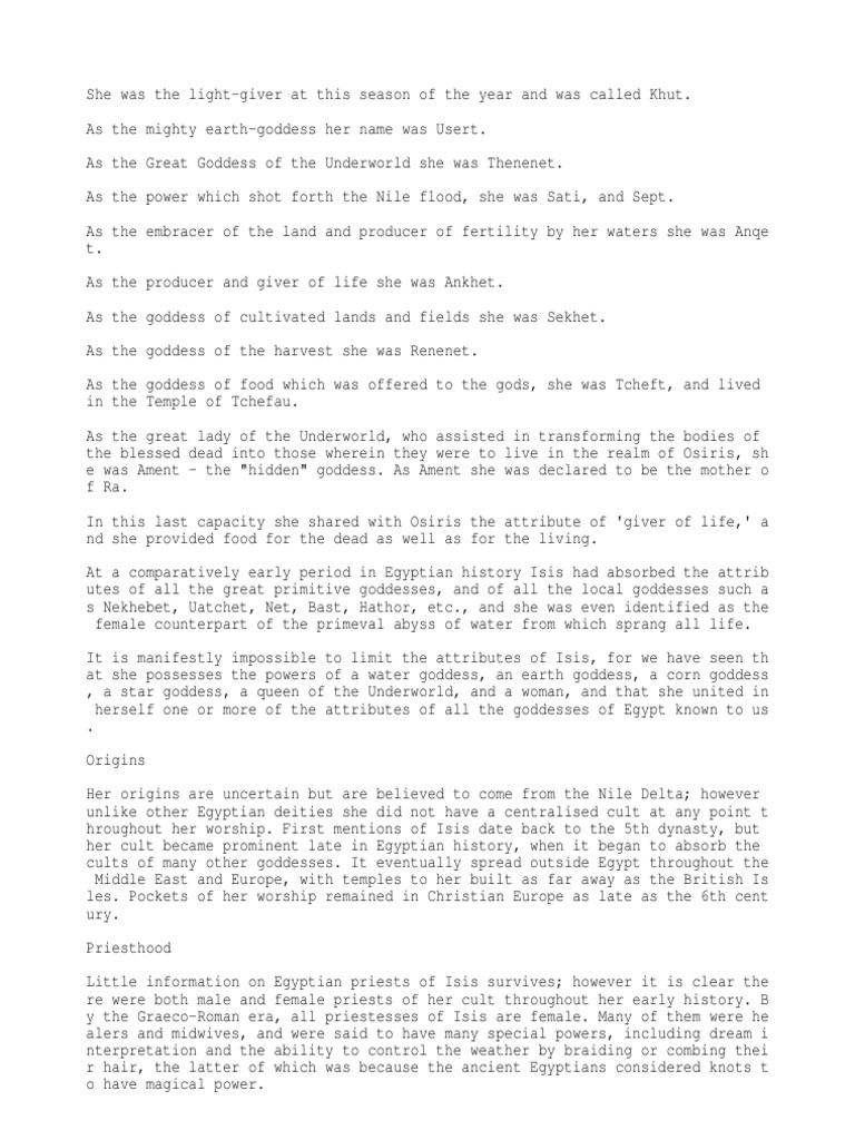 Isis | PDF | Isis | Ancient Egypt